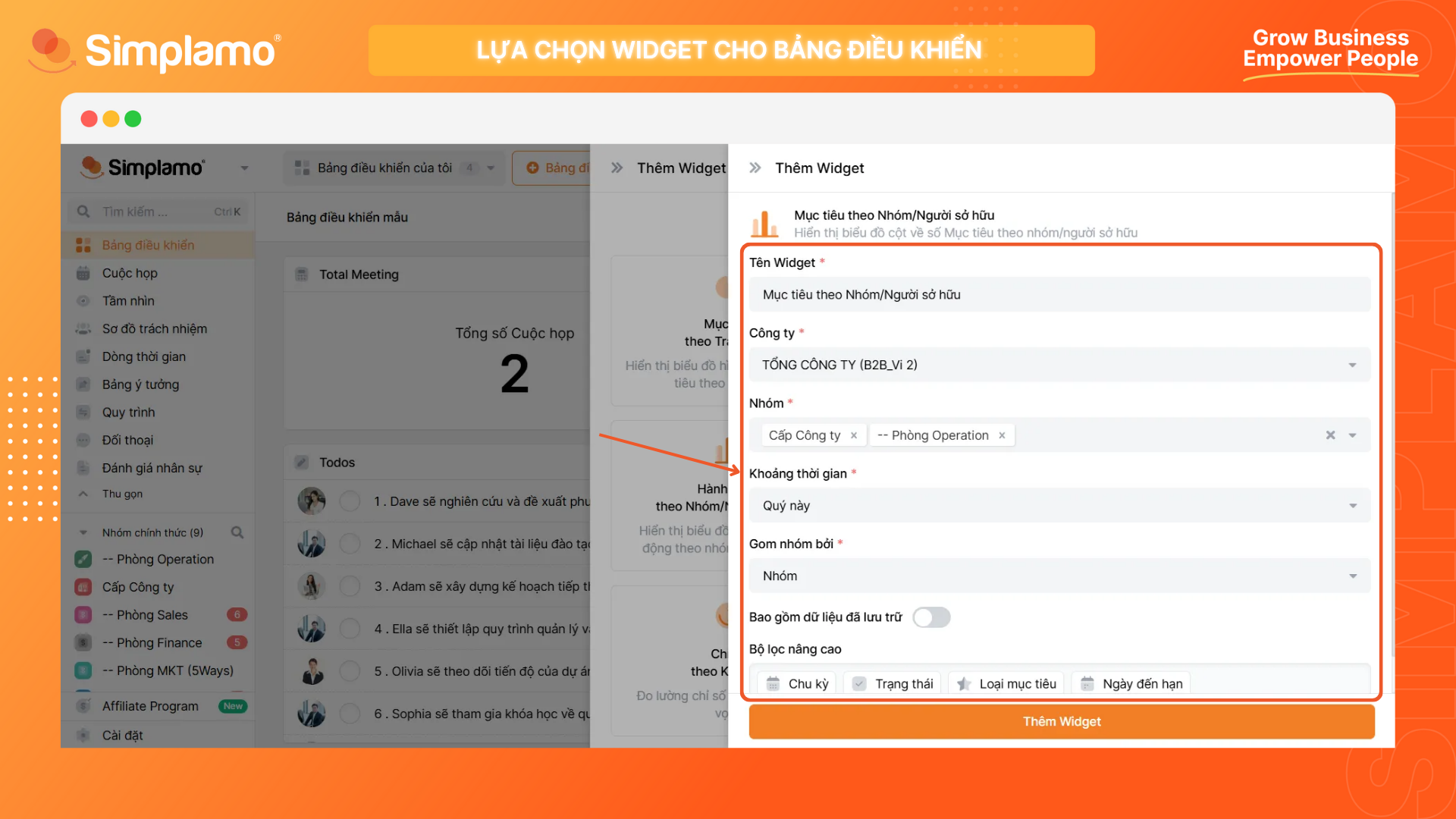 Thiết lập Bảng điều khiển | Help Center Simplamo